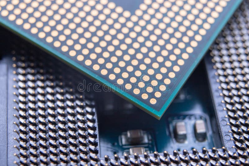 The Motherboard and Computer Components. Computer Accessories on a ...