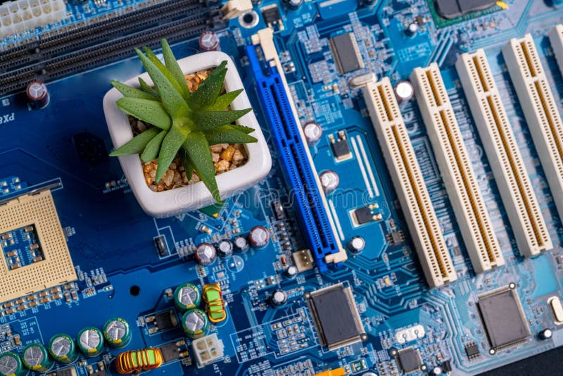 Motherboard Computer Electrical Circuit with Cip and Transistors ...