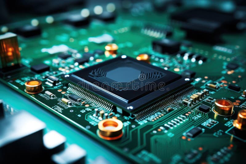 Motherboard of a Computer or Other Electronic Equipment. Close-up Stock ...