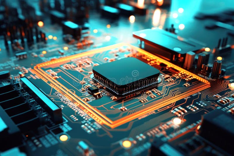 Motherboard of a Computer or Other Electronic Equipment. Close-up Stock ...