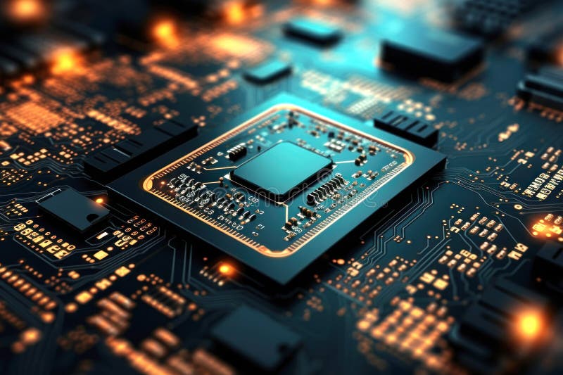 Motherboard of a Computer or Other Electronic Equipment. Close-up Stock ...