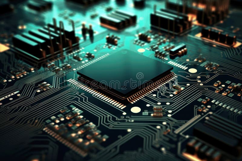 Motherboard of a Computer or Other Electronic Equipment. Close-up Stock ...