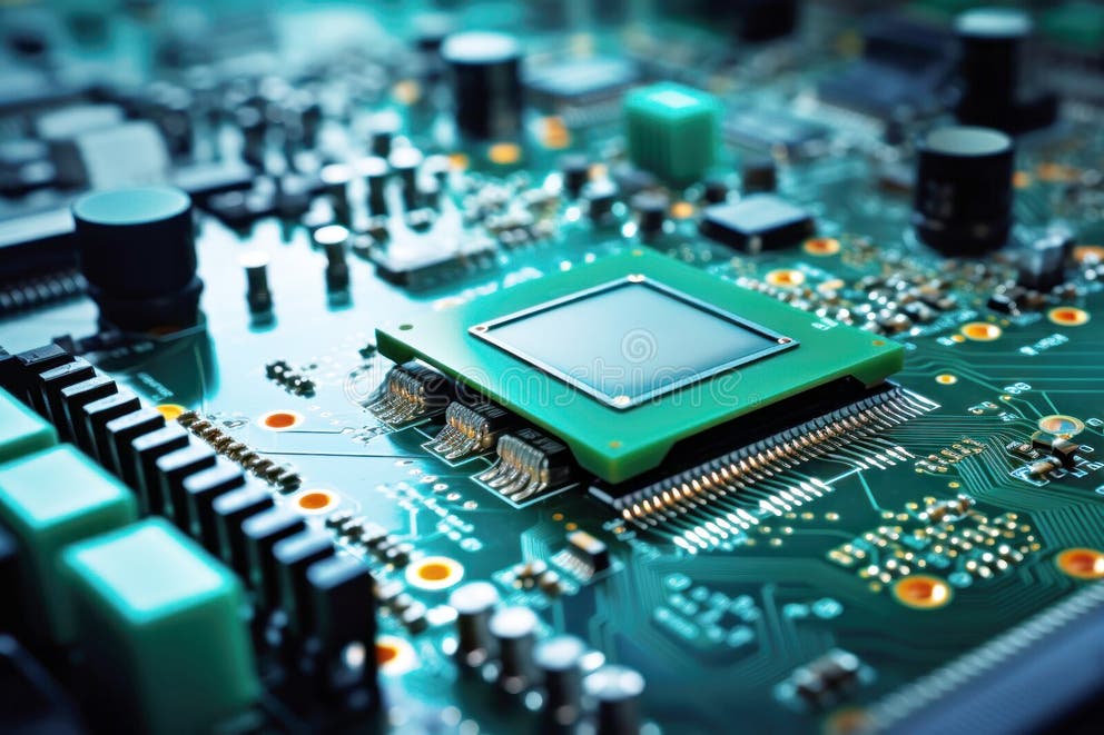 Motherboard of a Computer or Other Electronic Equipment. Close-up Stock ...