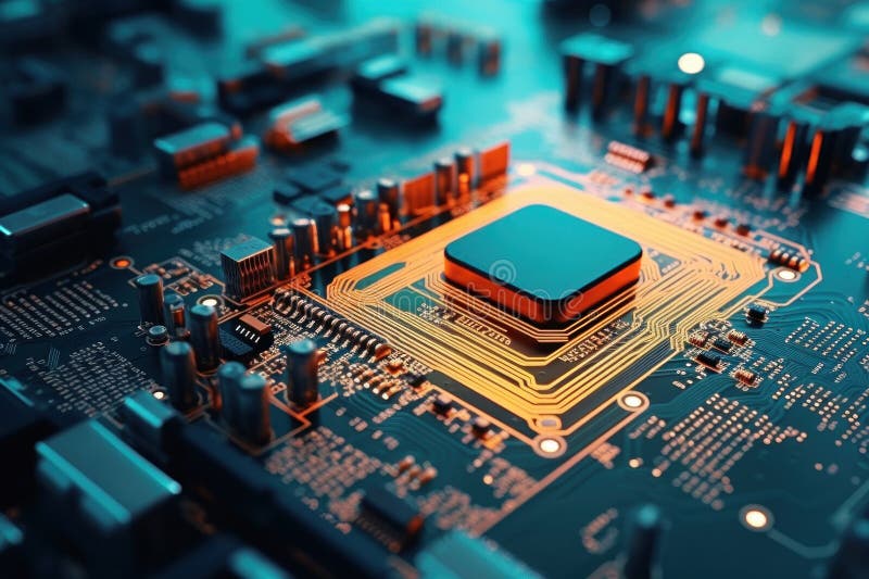 Motherboard of a Computer or Other Electronic Equipment. Close-up Stock ...