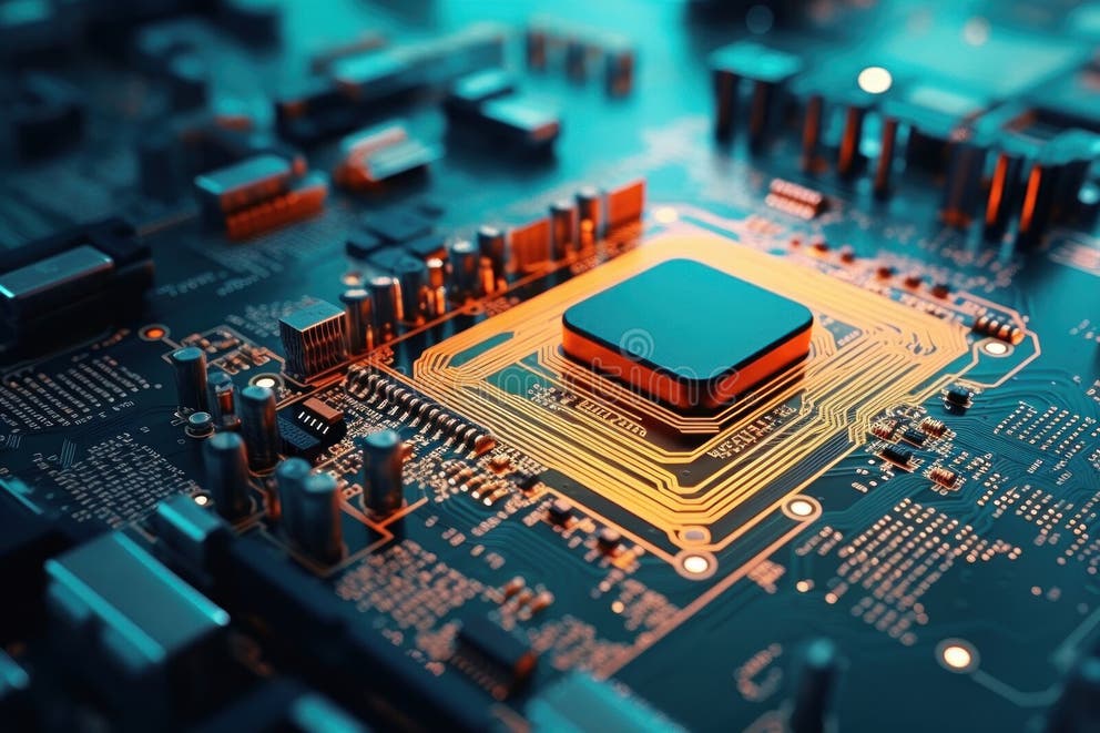 Motherboard of a Computer or Other Electronic Equipment. Close-up Stock ...