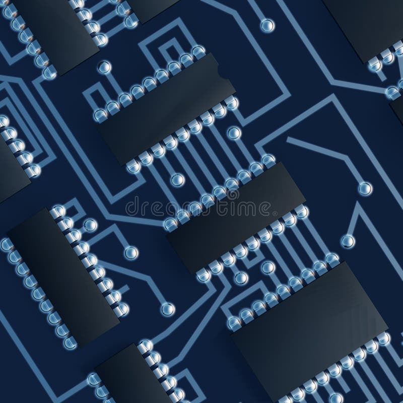 Motherboard a Computer Up View Stock Illustration - Illustration of ...