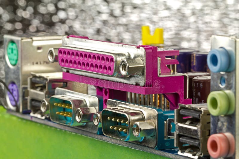 Motherboard connectors. stock photo. Image of cable, concepts - 36123284