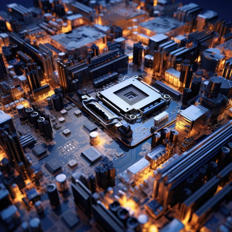 Motherboard and CPU stock image. Image of computer, intellect - 288922119