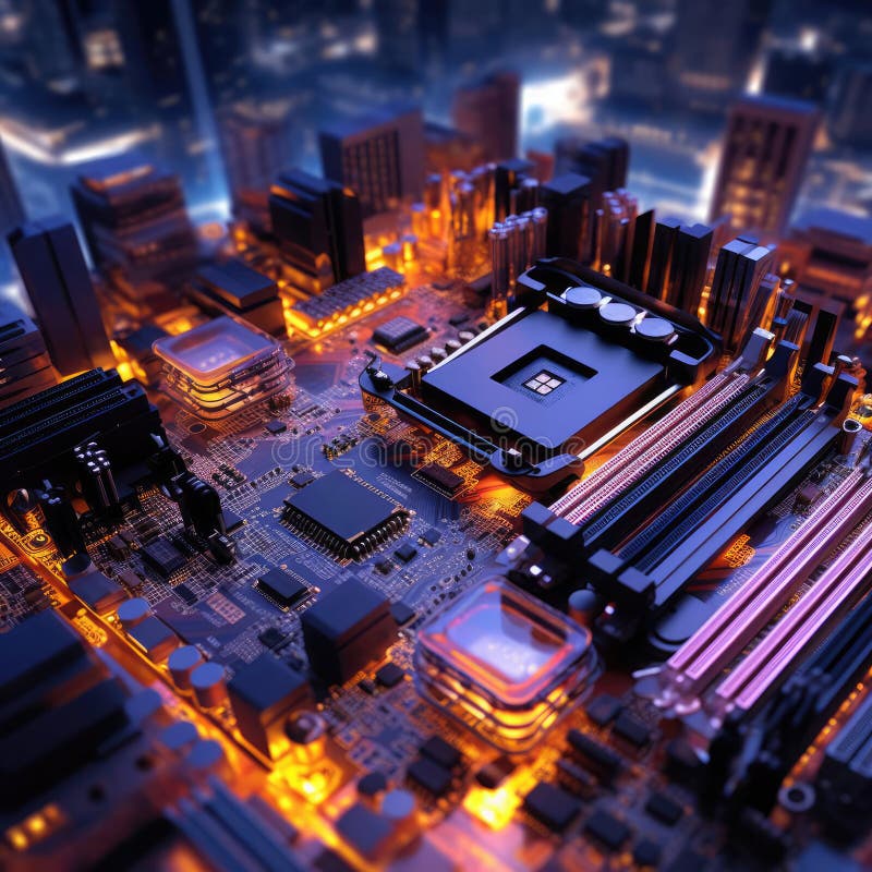 Motherboard and CPU stock image. Image of hardware, digital - 288923299