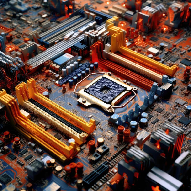 Motherboard and CPU stock photo. Image of chip, data - 288923484