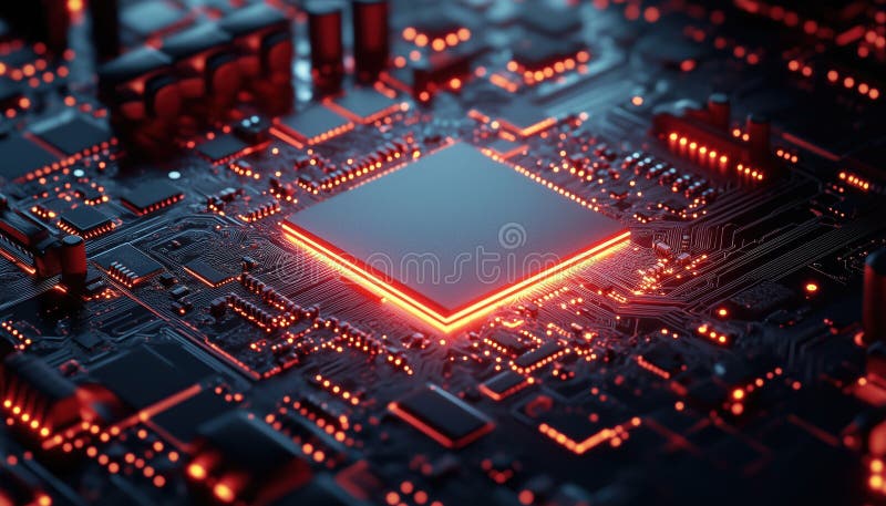 Motherboard with Cpu stock image. Image of data, device - 361819739