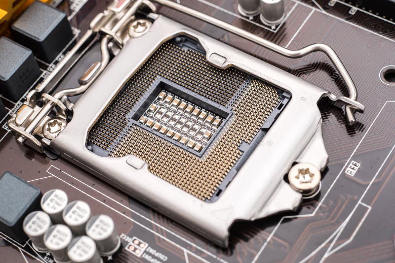 Motherboard CPU Socket stock photo. Image of equipment - 49653224