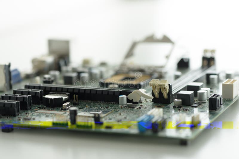 Motherboard without CPU on a White Stock Photo - Image of board ...