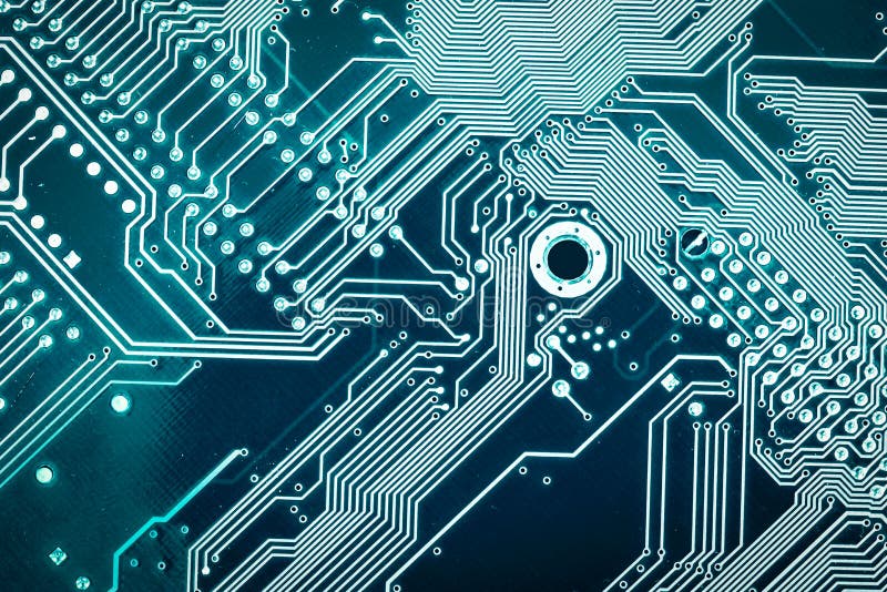 Motherboard Circuit Connects Continents on World Map. Stock Photo ...