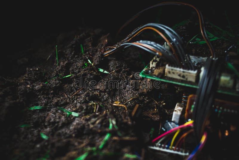 Motherboard in the dirt stock image. Image of rusty, stone - 55575049
