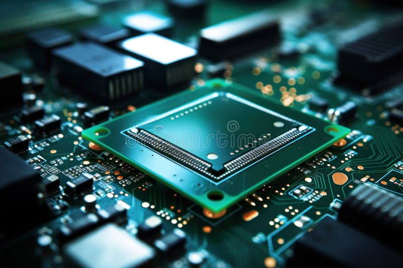 Motherboard with Electronic Components. Powerful Processor. Development ...