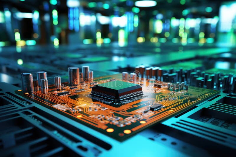 Motherboard with Electronic Components. Powerful Processor. Development ...