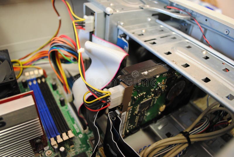 Motherboard and HDD Inside the Computer Stock Photo - Image of ...