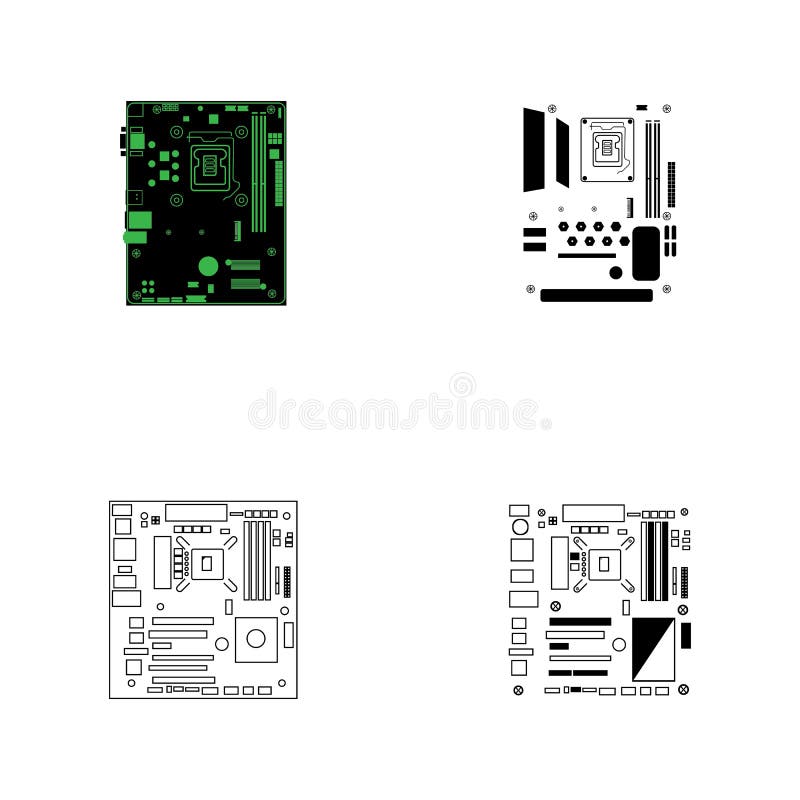 Motherboard High Resolution Logo Design Stock Illustration ...