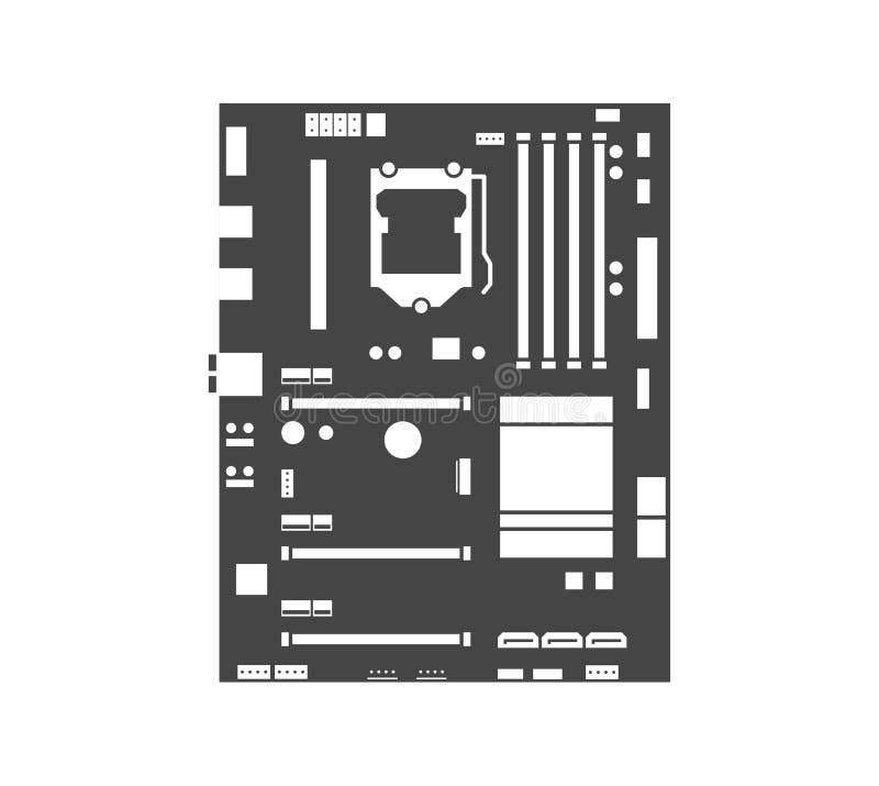 Motherboard PC Icon. Doodle Hand Drawn or Outline Icon Style Stock ...