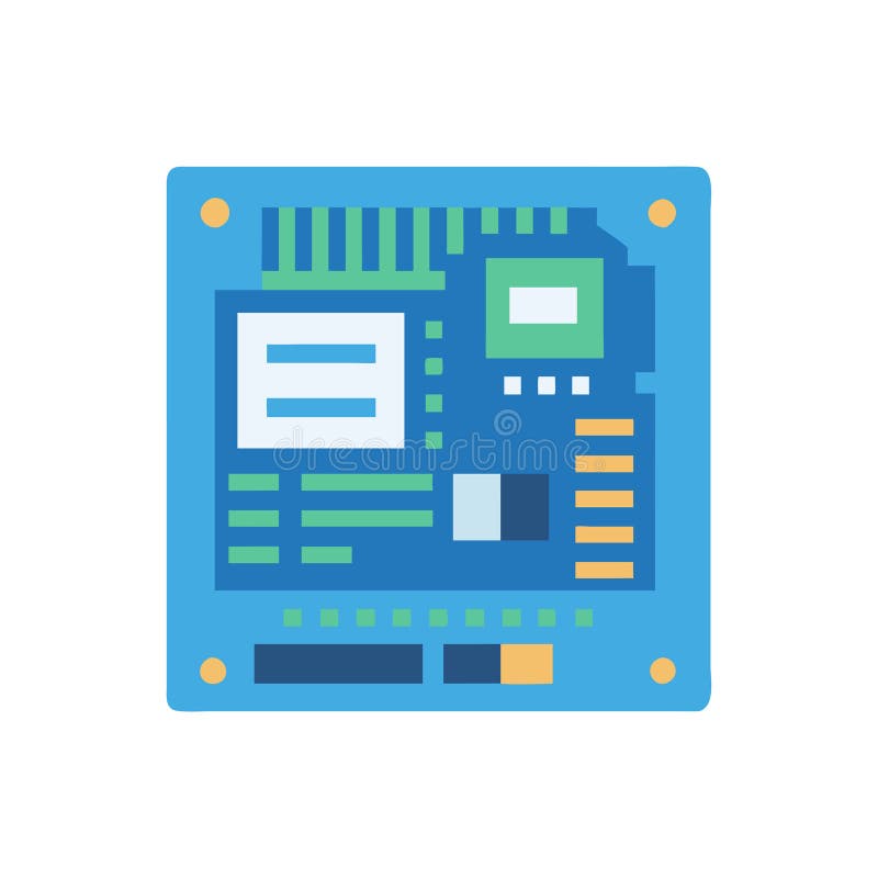 Motherboard Icon for Computer Systems Stock Vector - Illustration of ...