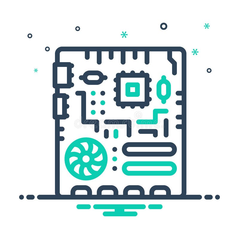 Mix Icon for Motherboard, Data and Tech Stock Vector - Illustration of ...