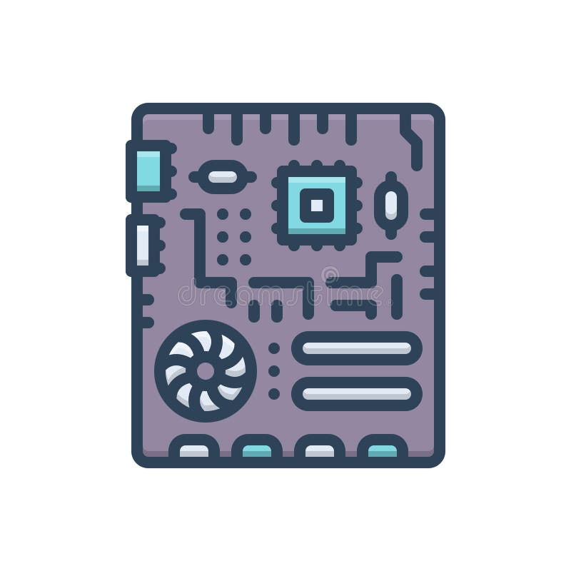 Color Illustration Icon for Motherboard, Data and Logic Stock ...