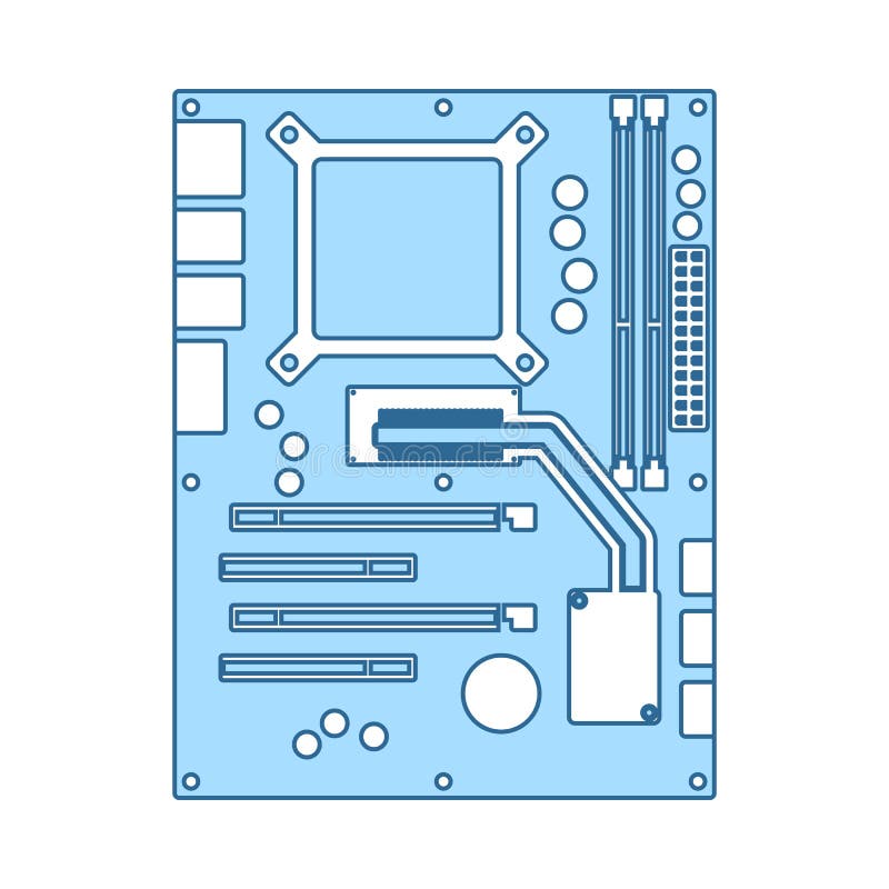 Motherboard PC Icon. Doodle Hand Drawn or Outline Icon Style Stock ...