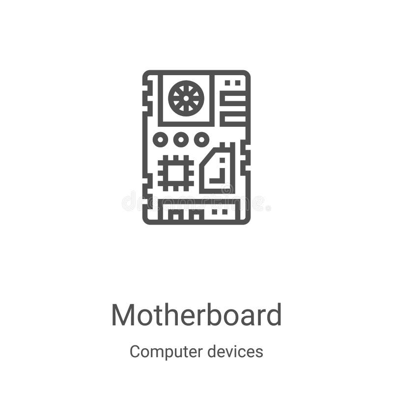 Linear Motherboard Icon From Electronic Devices Outline Collection Thin Line Motherboard Vector