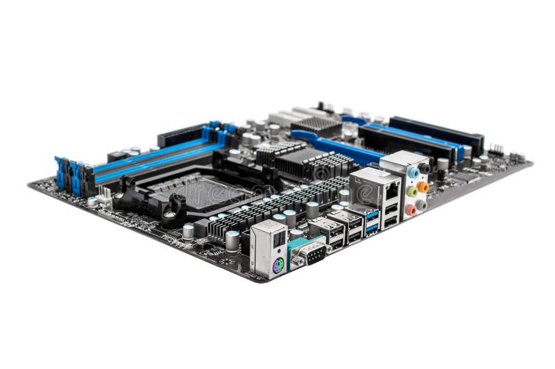 Motherboard for PC Isolated on White Background Stock Photo - Image of ...