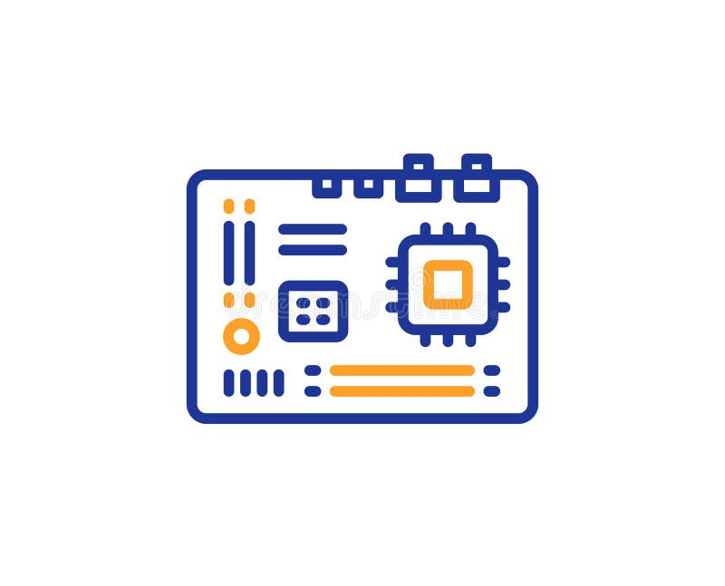 Motherboard Line Icon. Computer Component Hardware Sign. Vector Stock ...