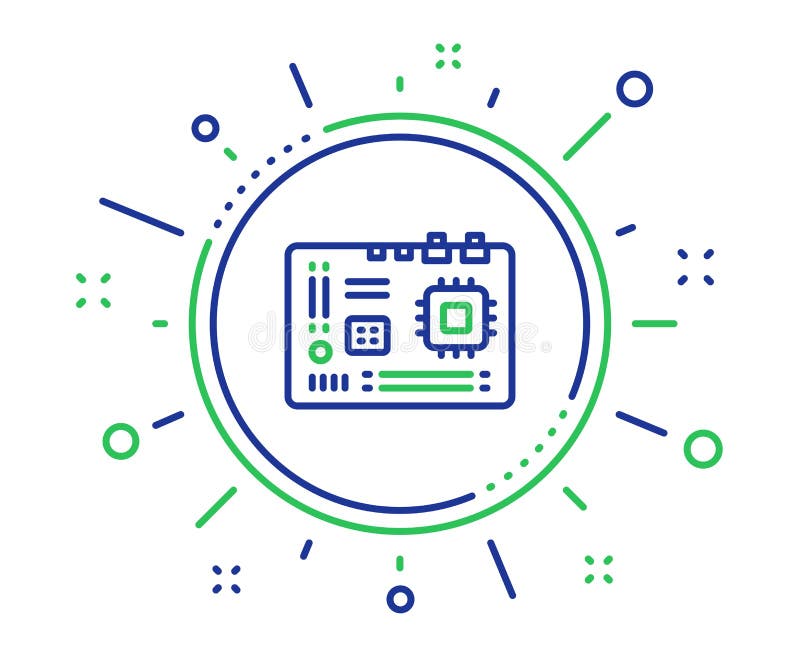 Motherboard Line Icon. Computer Component Hardware Sign. Vector Stock ...