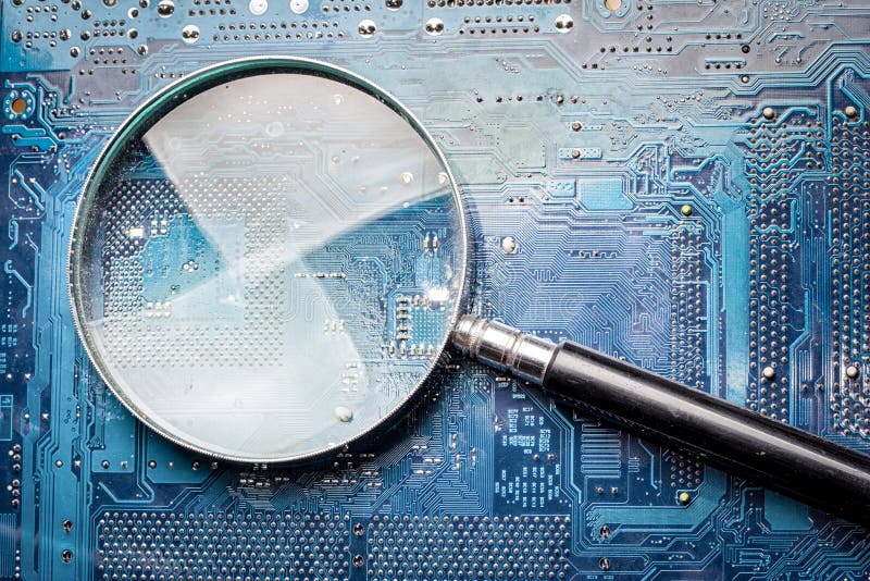 Motherboard stock photo. Image of magnifier, information - 81751304