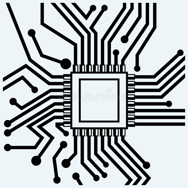 Motherboard with Microchip. CPU Stock Vector - Illustration of ...