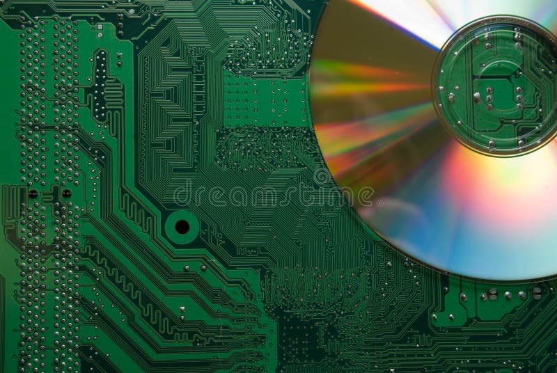 Motherboard mit CD stockfoto. Bild von technologie, industrie - 3803212
