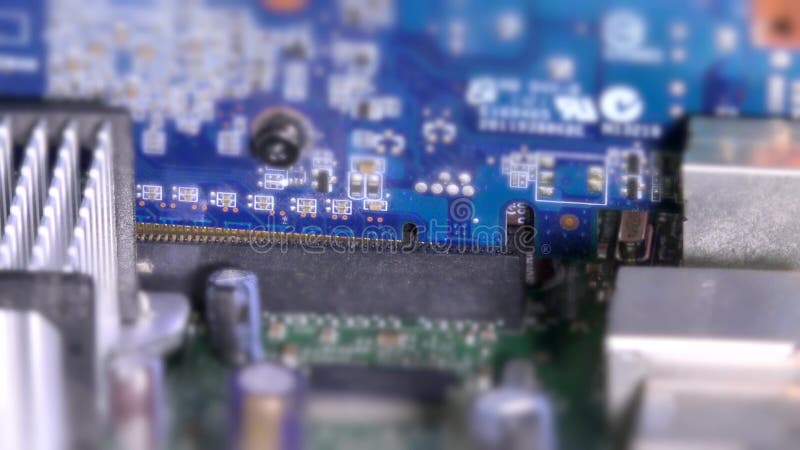 Graphics Card GPU Circuit Board, Capacitors and Fuses, Microchip and ...