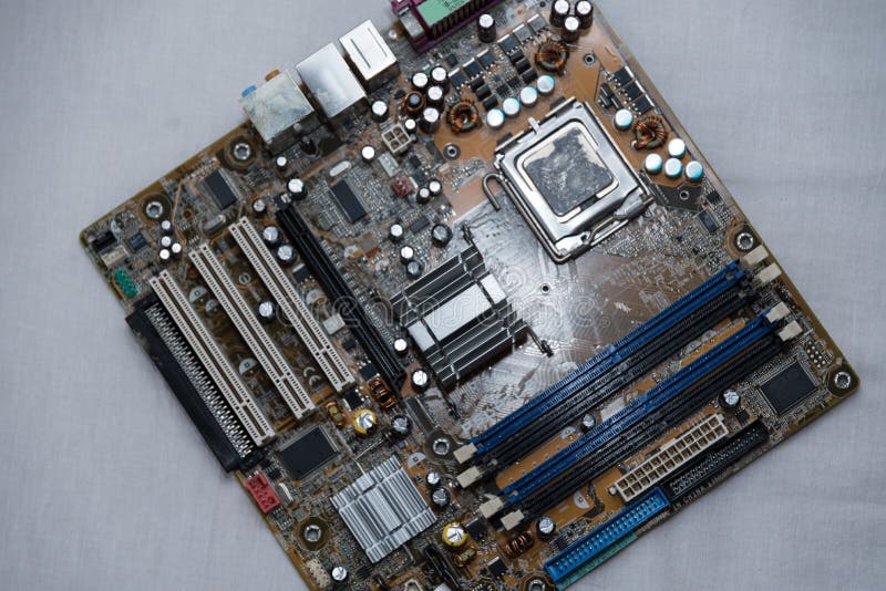 Motherboard - Bird`s Eye View Mainboard Stock Image - Image of internal ...