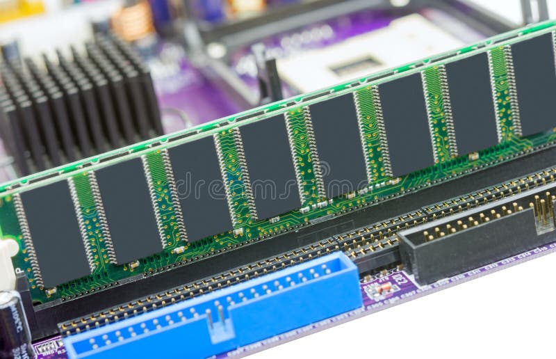 Motherboard and RAM memory stock photo. Image of card - 141524242