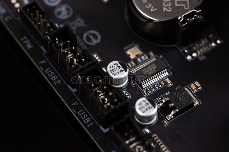 Motherboard on a Table Close-up, Inside of a Desktop Computer Showing ...
