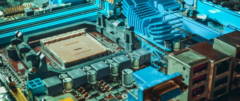Motherboard on a Table Close-up Stock Image - Image of high, microchip ...