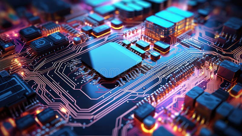 Motherboard Technology Graphic Stock Illustration - Illustration of ...