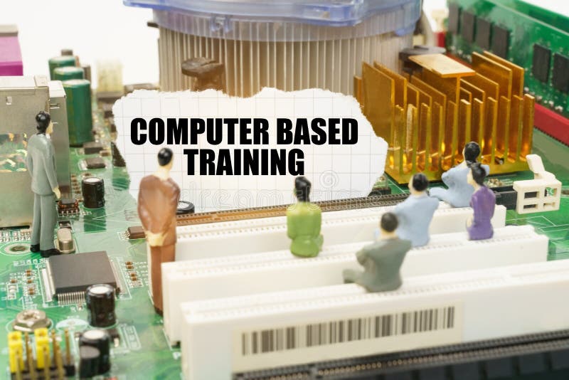 On the Motherboard There are Figures of People and Torn Paper with the ...