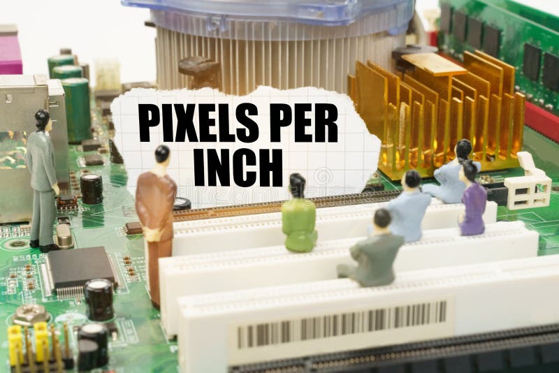 On the Motherboard There are Figures of People and Torn Paper with the ...