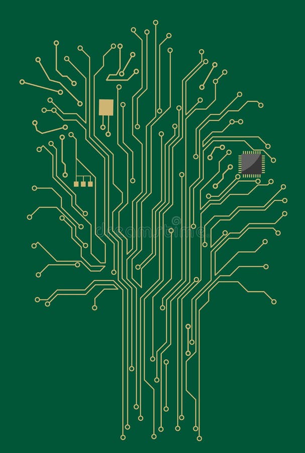Motherboard Van De Computer Boom Vector Illustratie - Illustration of ...
