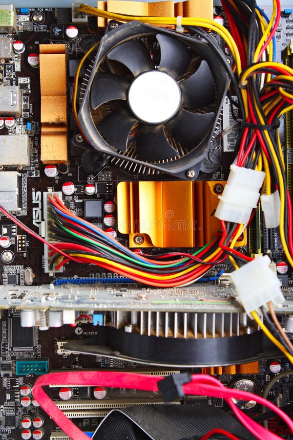 Motherboard Van Een Eigentijdse Computer. Hardware Stock Afbeelding ...