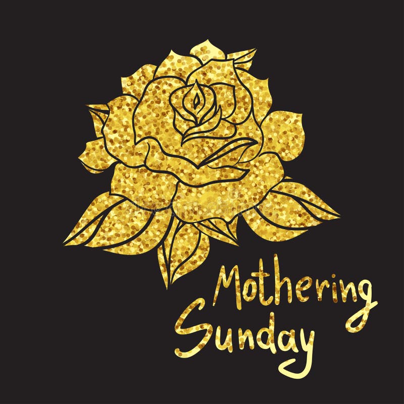 Mothering Sunday Lettering stock illustration. Illustration of gold ...