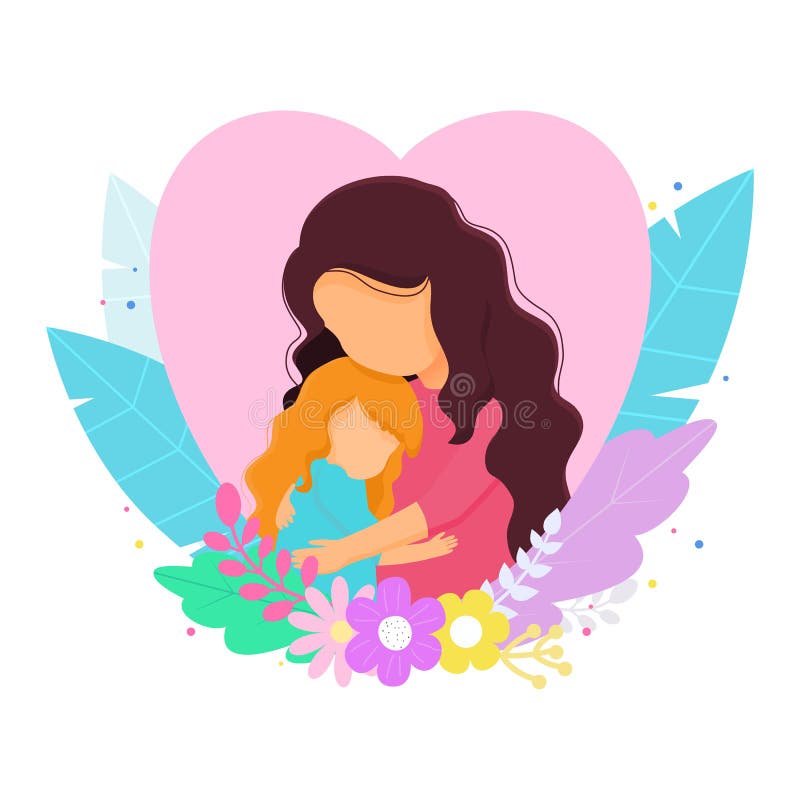 Mothers Day Concept Flat Style Vector Illustrartion Stock Vector