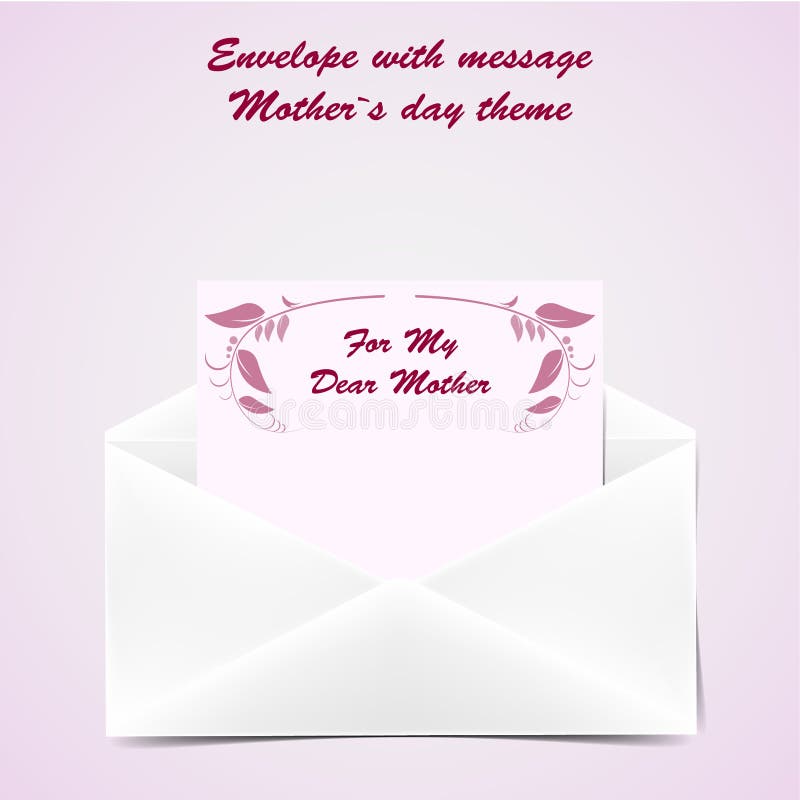 Mothers Day Envelope with Message Stock Vector - Illustration of ...