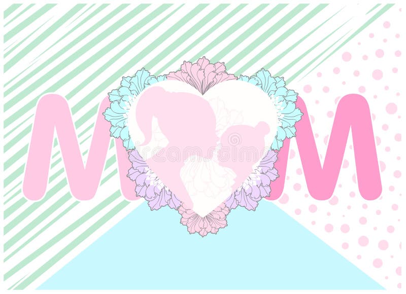 `i Love You Mom` Mothers Day Graphics Stock Illustration