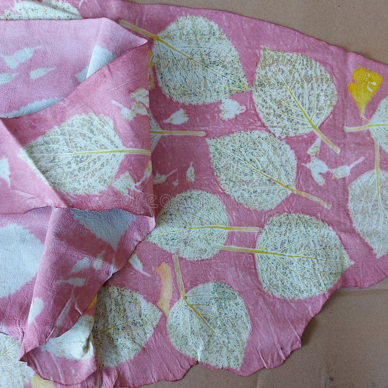 Ecoprint on leather stock image. Image of wool, petal - 217429387